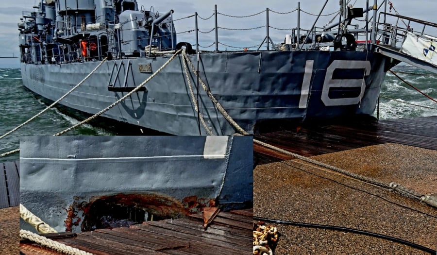 Historic Greek destroyer 'Velos' damaged by Tuesday's high winds in ...
