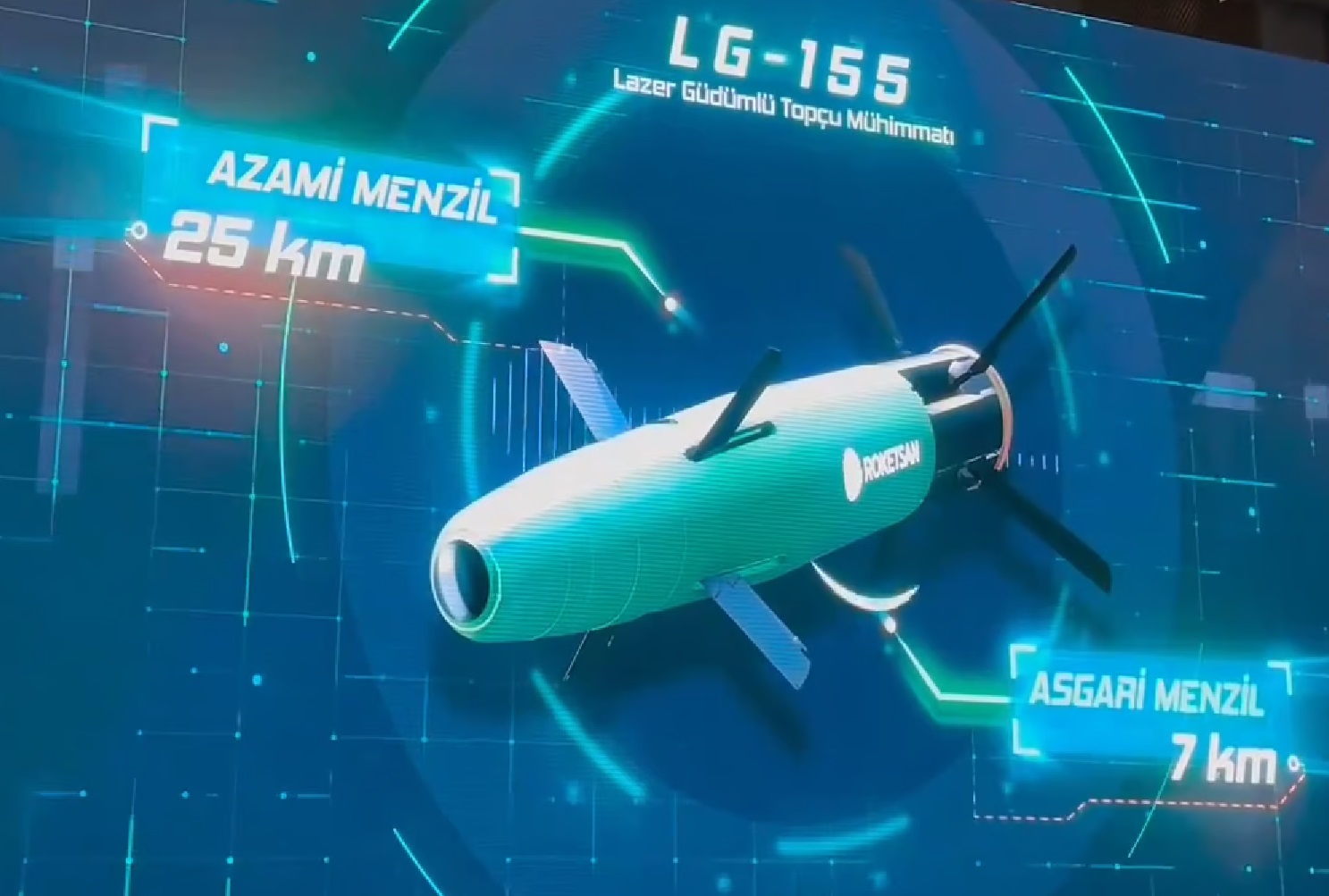 Roketsan: νέο βλήμα πυροβολικού των 155 mm με καθοδήγηση λέιζερ - Πτήση